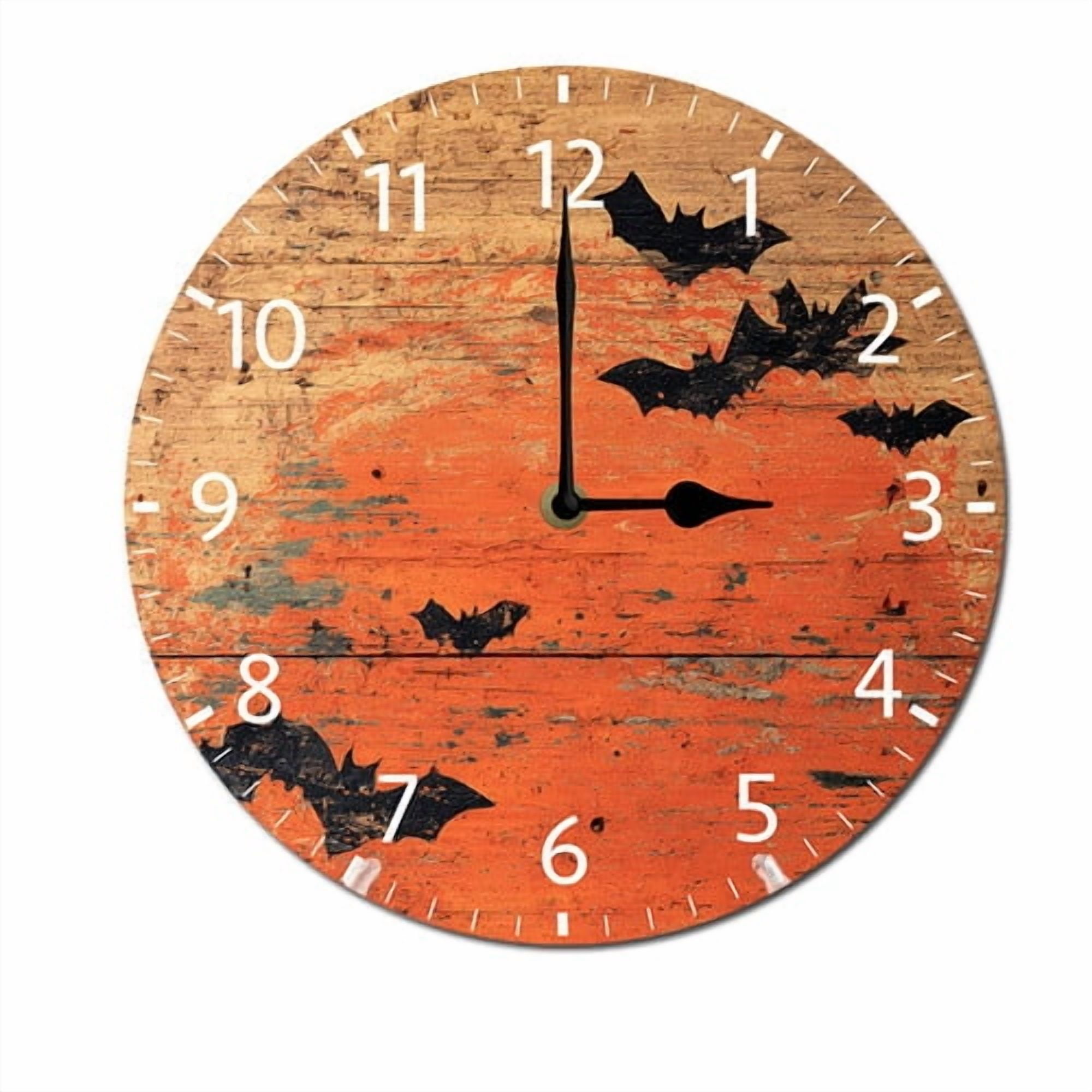 ZXCXRQFa Halloween Pattern Wall Clocks Battery Operated 10 Inch Silent ...