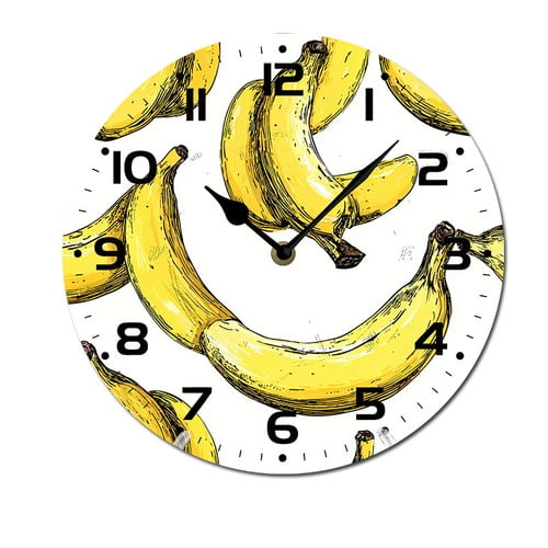 ZXCXRQFa Home Clocks Banana Pattern Fruit Wall Clock Silent 10 Inch ...