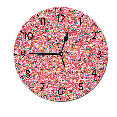 ZXCXRQFa Ice Cream Chocolate Colorful Wall Clock Silent 10 Inch Battery ...