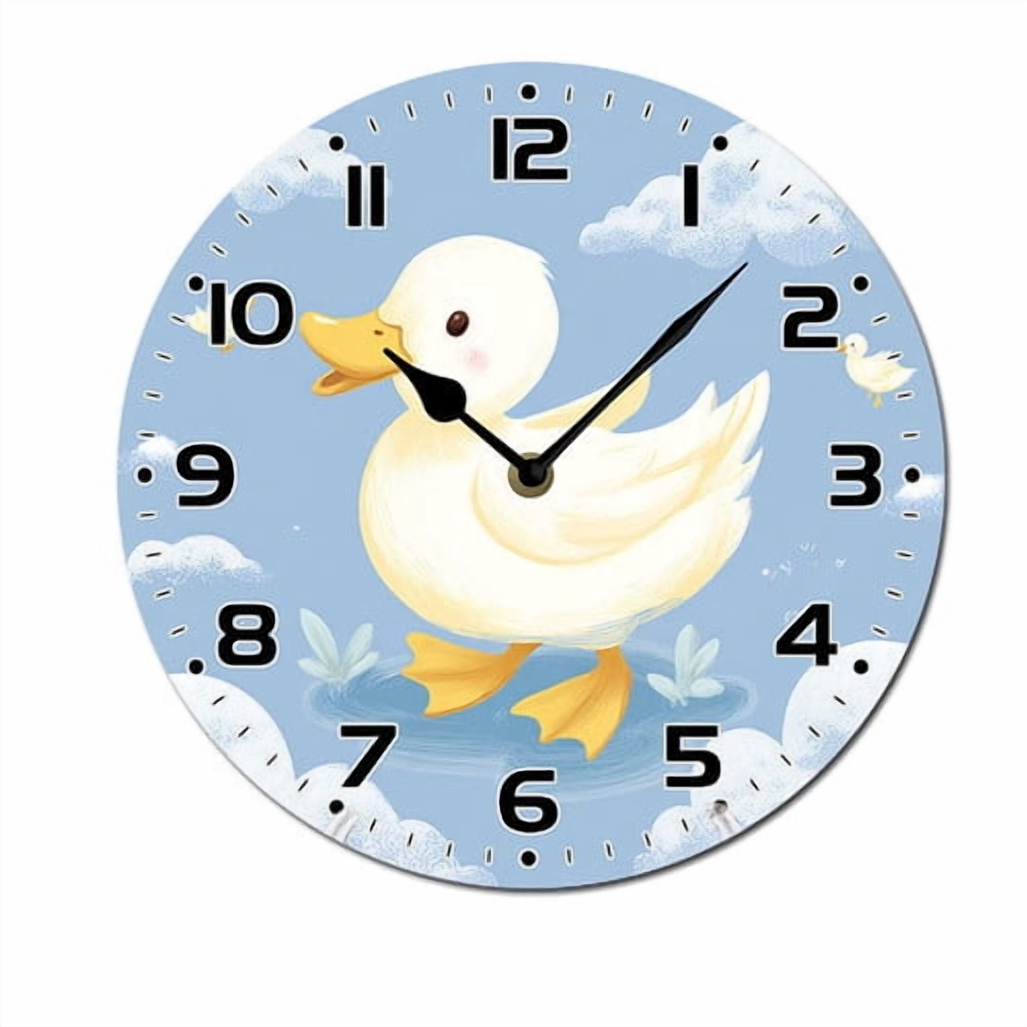 ZXCXRQFa Silent Clocks Cute Duck Animals Wall Clock Art Hanging Clocks ...