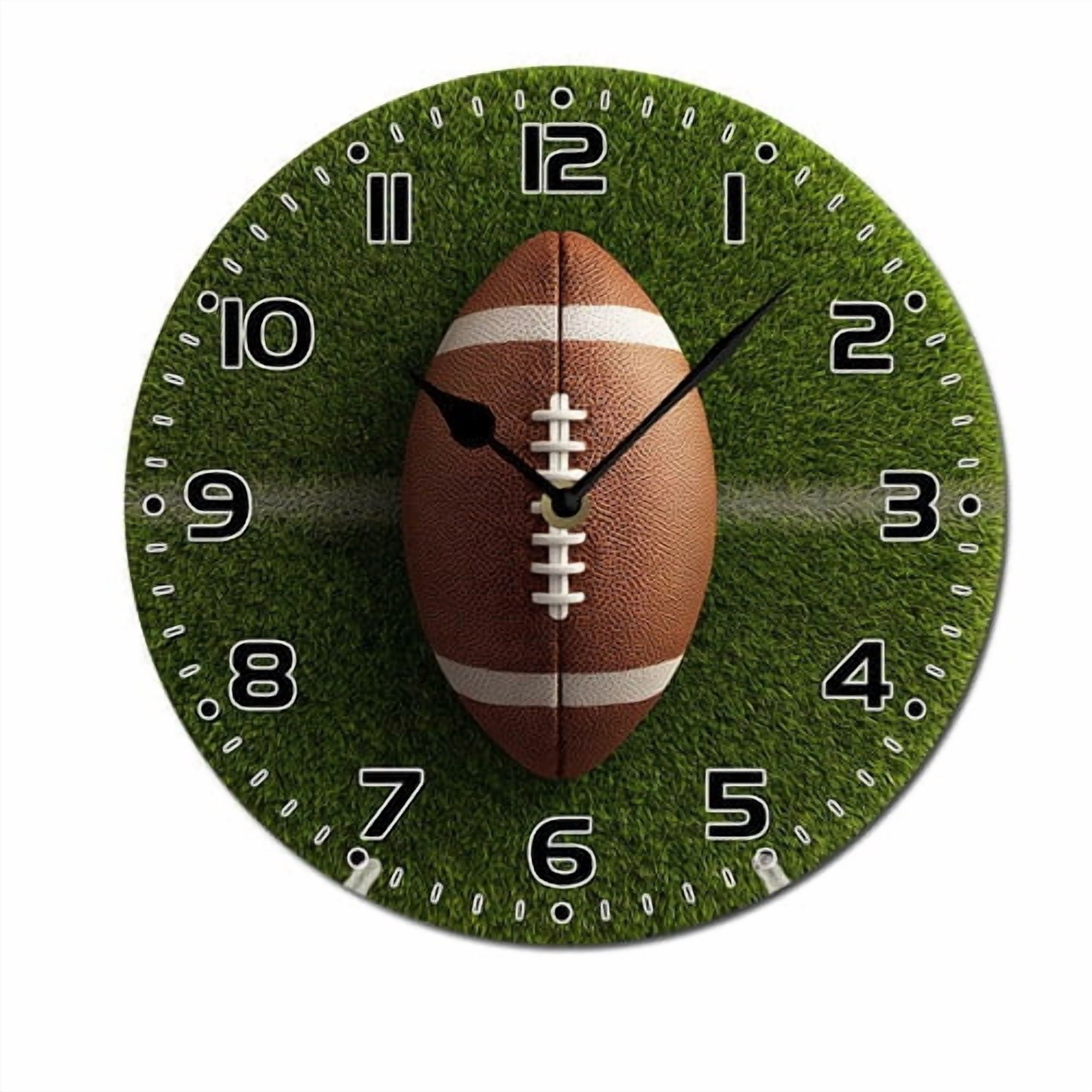 ZXCXRQFa Silent Clocks Football The Field Clock Wall Decor Battery ...