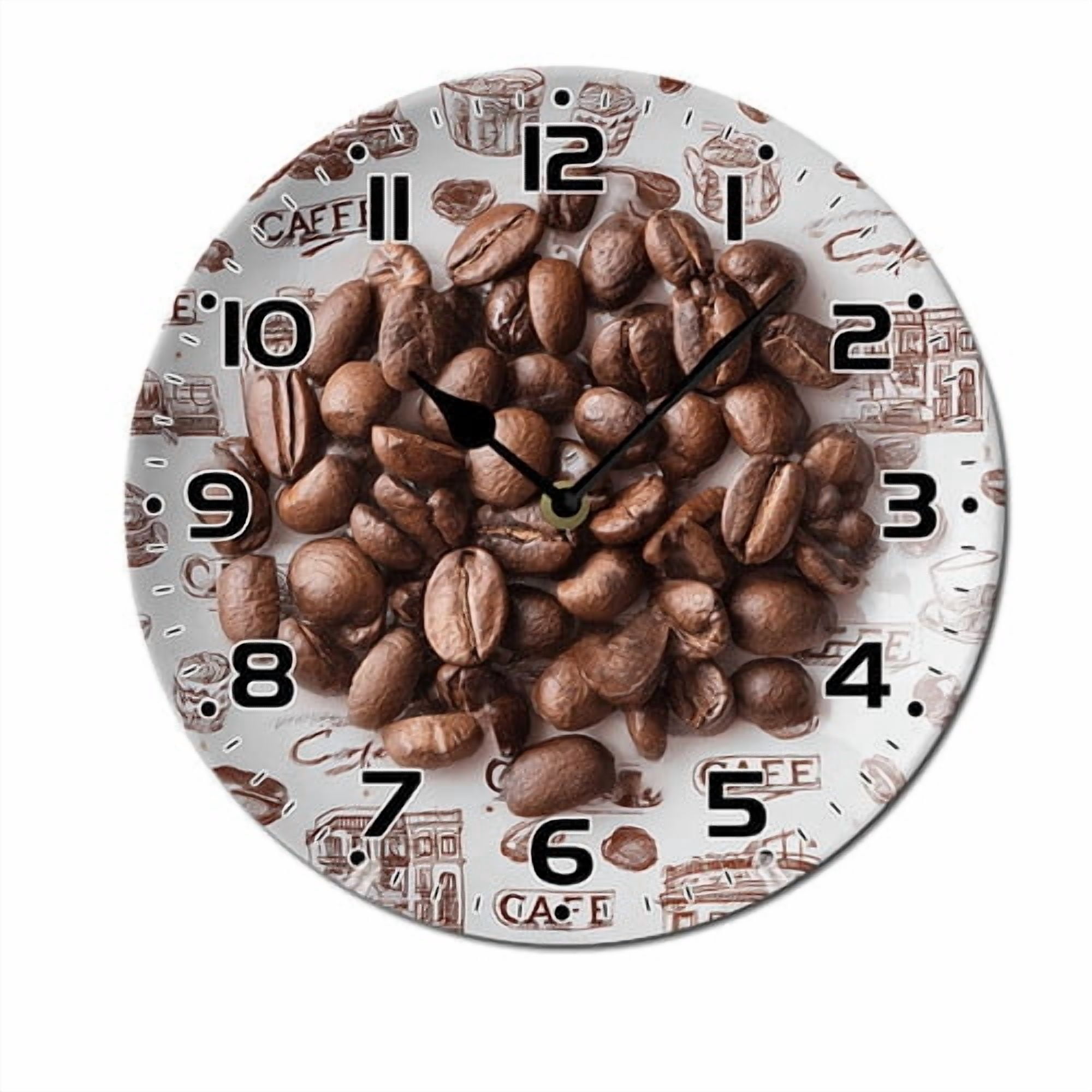 ZXCXRQFa Silent Clocks Rustic Coffee Beans Wall Clocks for Living Room ...