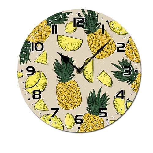 ZXCXRQFa Silent Clocks Summer Pineapple Fruit Silent Wall Clock for ...