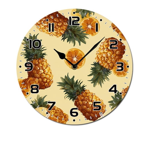 ZXCXRQFa Silent Clocks Summer Pineapple Fruit Wall Clocks Battery ...