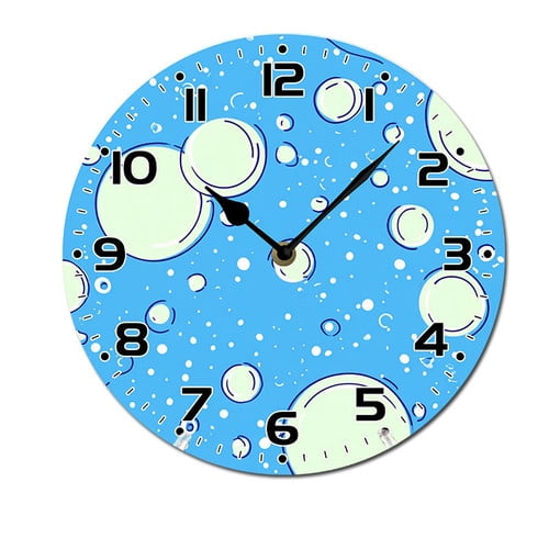 ZXCXRQFa Silent Clocks Vintage Water Theme Wall Clock Battery Operated ...