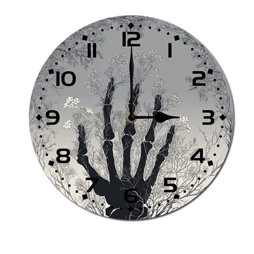 ZXCXRQFa Skull Skeleton Tree Halloween Wall Clock Art Hanging Clocks ...