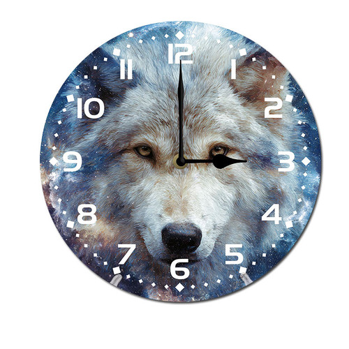 ZXCXRQFa Wolf Animal Wall Clocks Battery Operated 10 Inch Silent Non ...