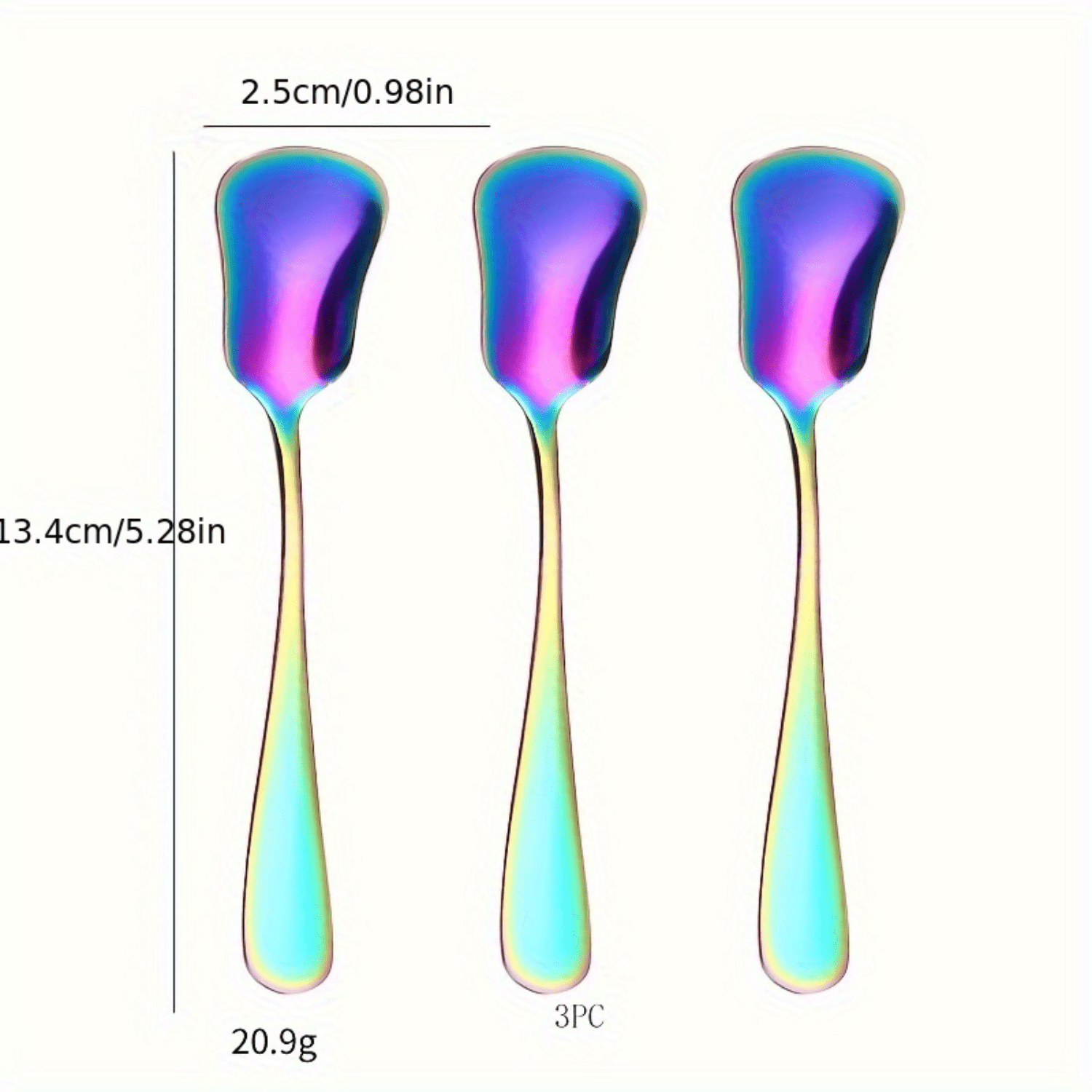 ZXJY 3-Piece Stainless Steel Dessert Spoon Set - Perfect For Ice Cream ...