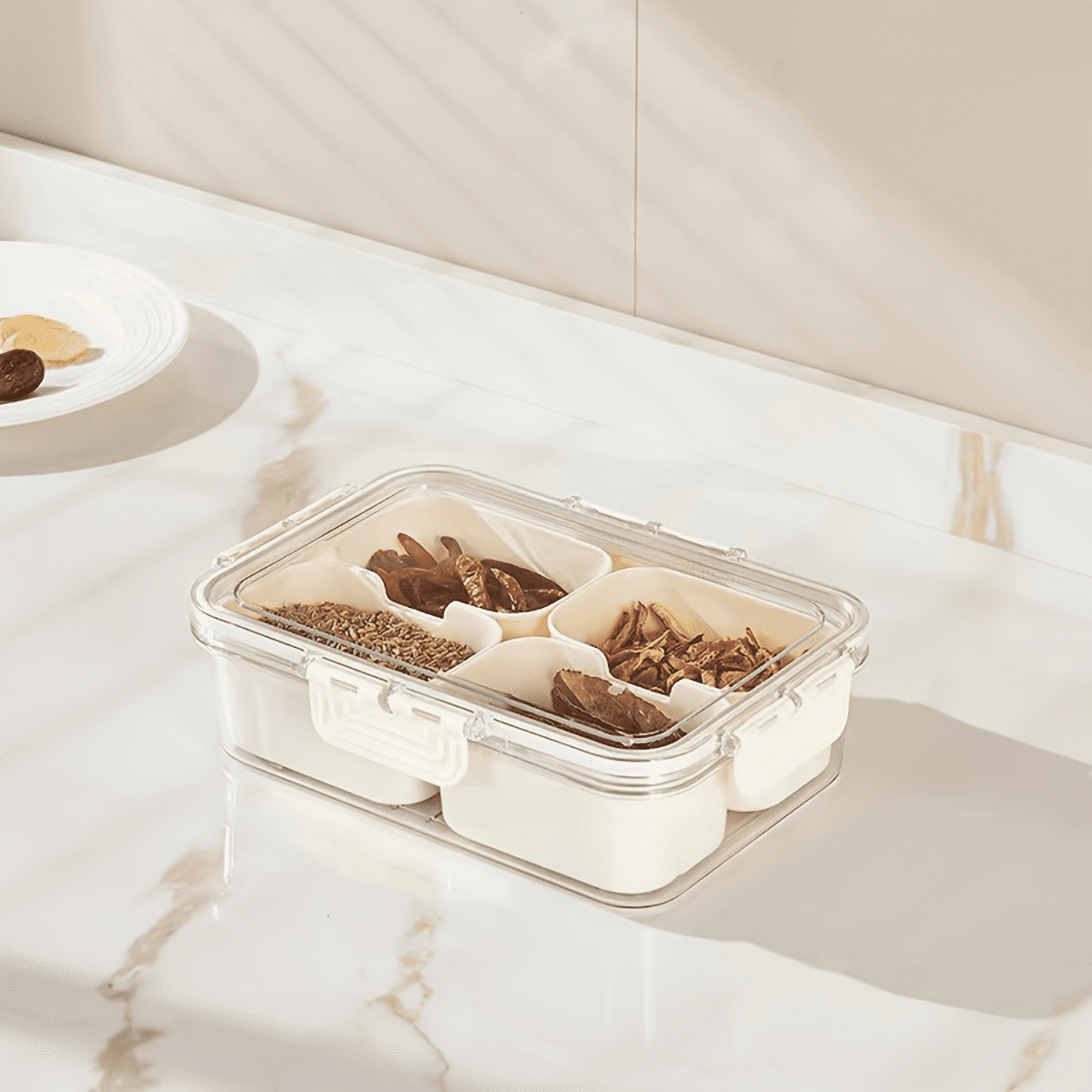 ZXJY Multi-Use 8-Section Snack Container with Handle Leak-Proof ...