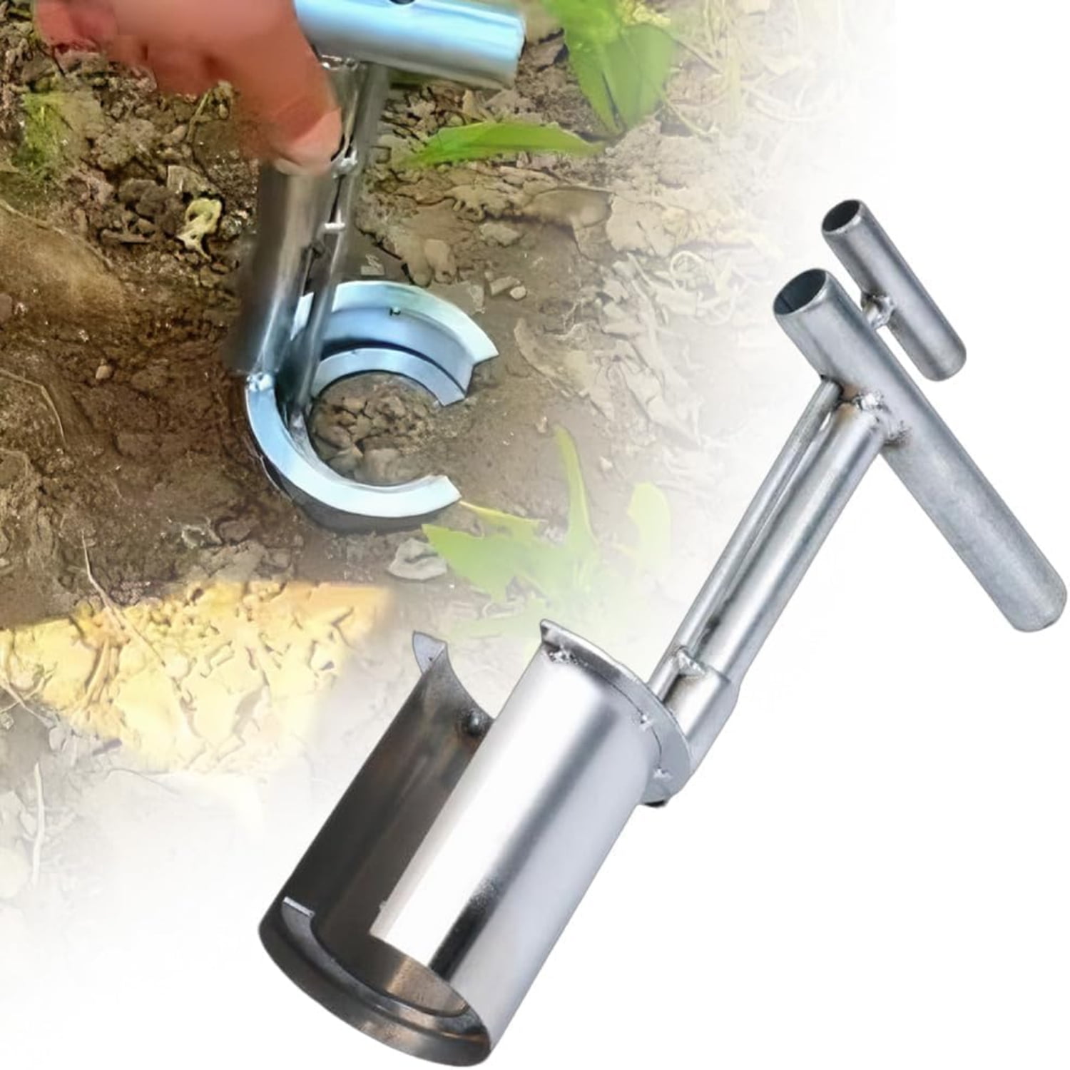 Zxjy Plant And Fruit Tree Seedling Transplanter Handheld Stainless Steel Seedling Planter Tool