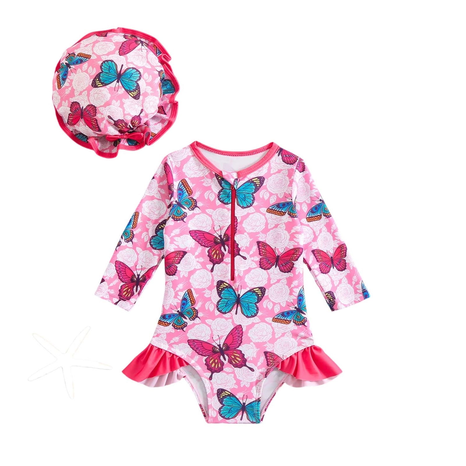 ZXLBBD Girls One Piece Swimsuit Cute Fashion Bathing Suit Sun ...