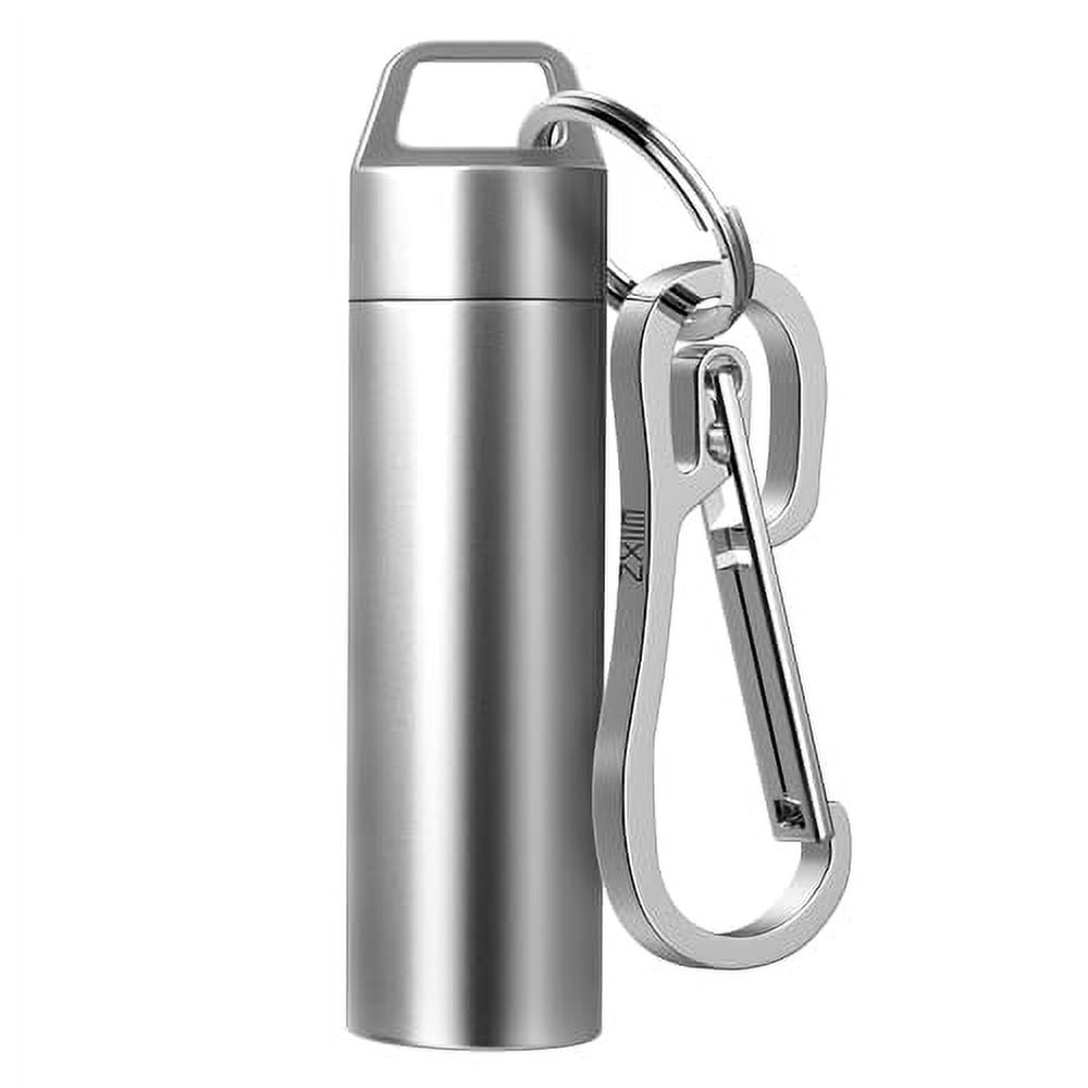 ZXLLM Small Pill Holder Keychain, Portable Metal Pill Case Waterproof ...