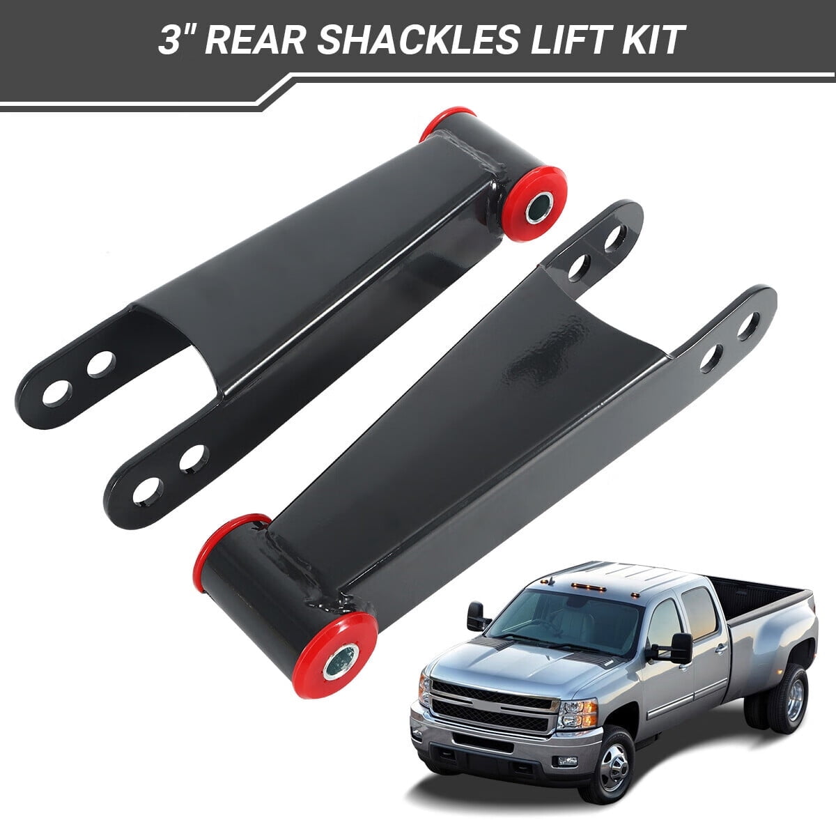 1Pair 3" Rear Drop Shackles Lift Kit Fit for 2001-2010 Chevy Silverado ...