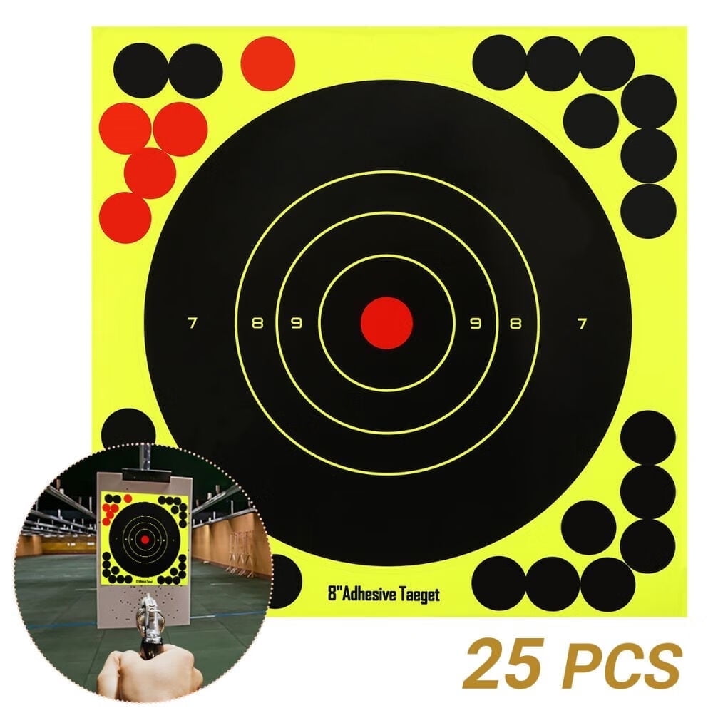 ZXMT 25Pcs 8" Fluorescent Shooting Targets Paper for Range Gun Hunting ...