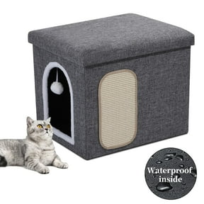 Furinno Peli Small Litter Box Enclosure, Solid White - Wooden Cat ...