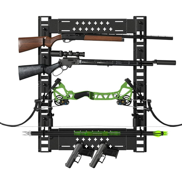 ZXMT Gun Rack Wall Mount Adjustable Width for Storage Rifles,Shotguns ...