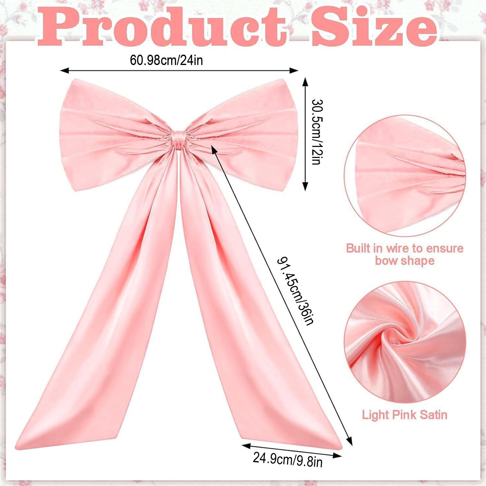 ZXNWN Big Clearance Large Bow for Room Decor 40x24 Inches Satin Ribbon ...