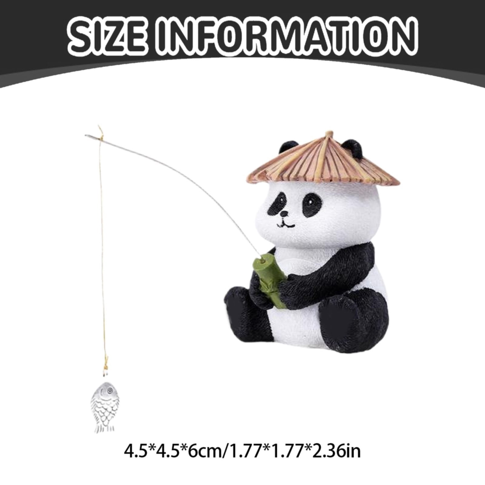 ZXNWN Big Deals! Funny Fishing Panda Statues Cute Panda Sculpture Panda ...