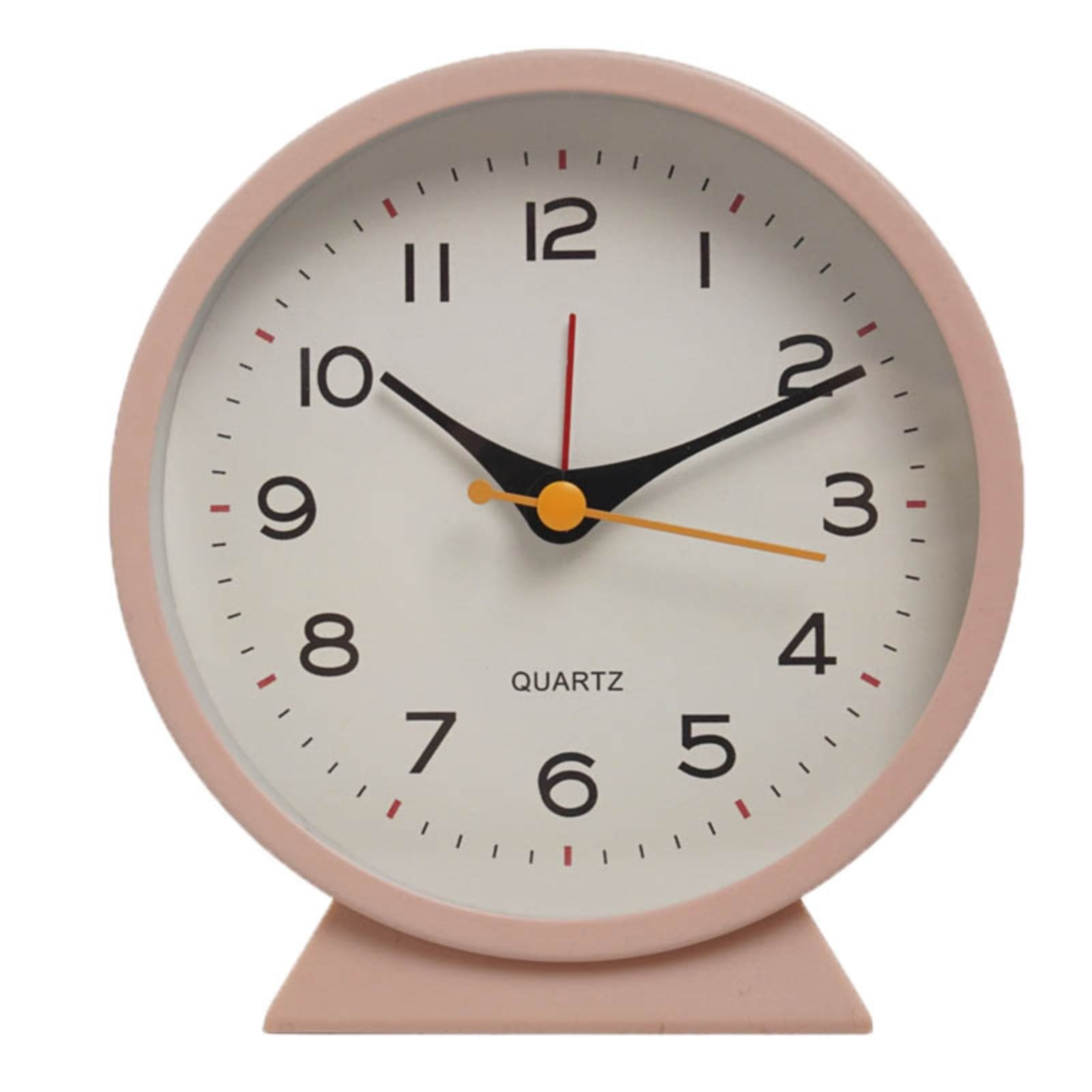 ZXNWN Clearance! Simple Small Alarm Clock Pink Retro Large Silent Sweep ...
