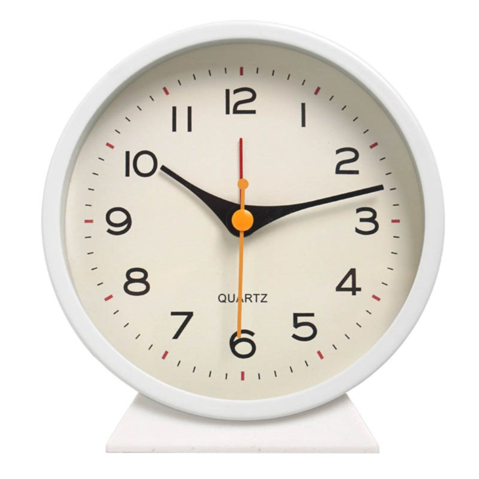 ZXNWN Clearance! Simple Small Alarm Clock White Retro Large Silent ...