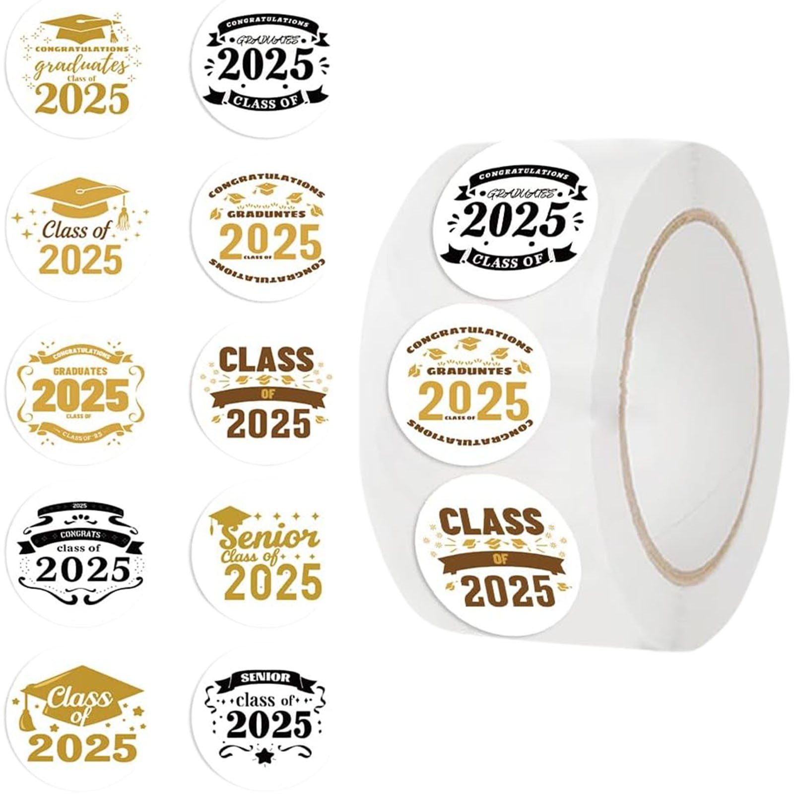 ZXNWN Office cabinet 500PCS Class of 2025 Stickers Roll 10 Styles ...