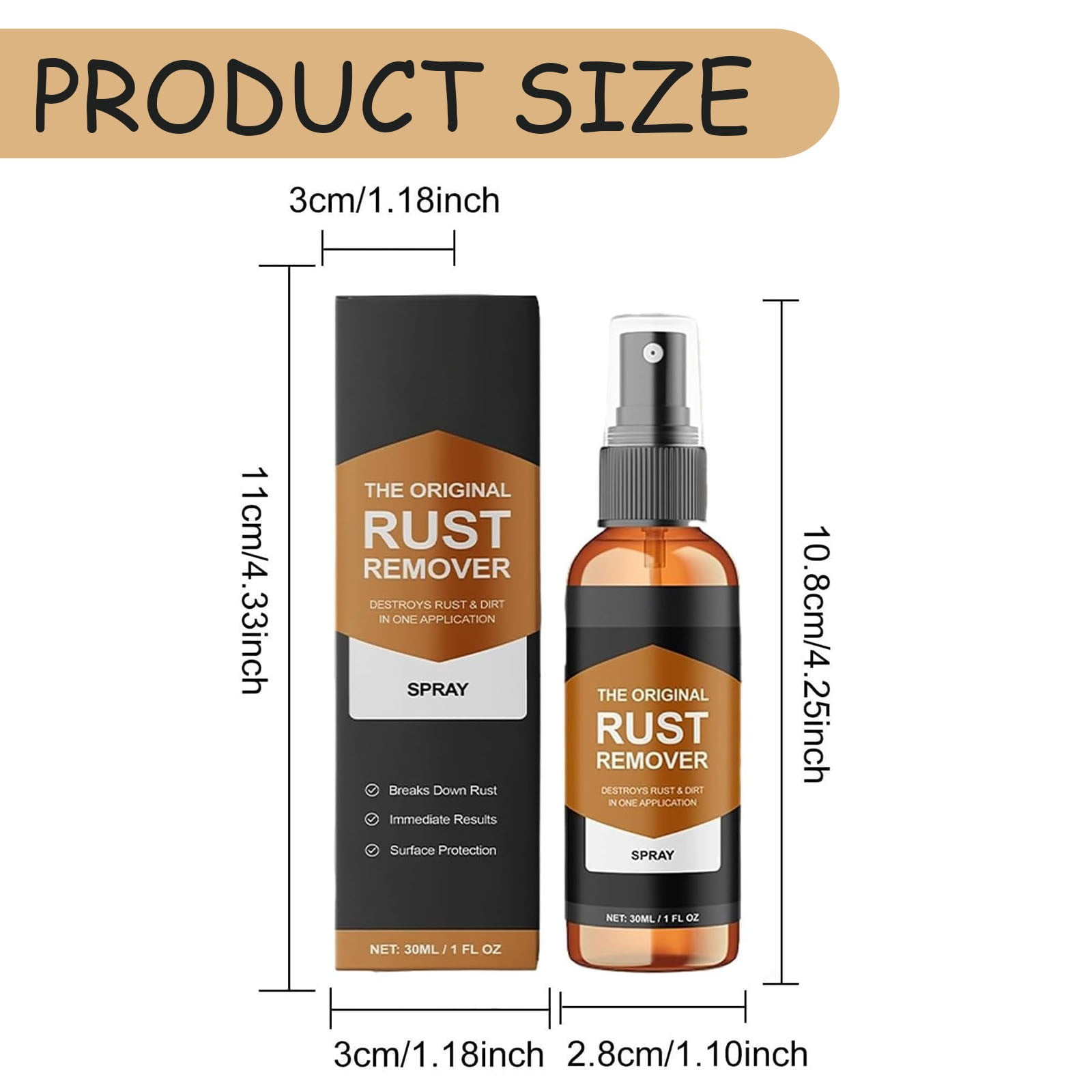 ZXNWN Rust Remover Clearance Remover Spray Remover for Metal Upgraded ...