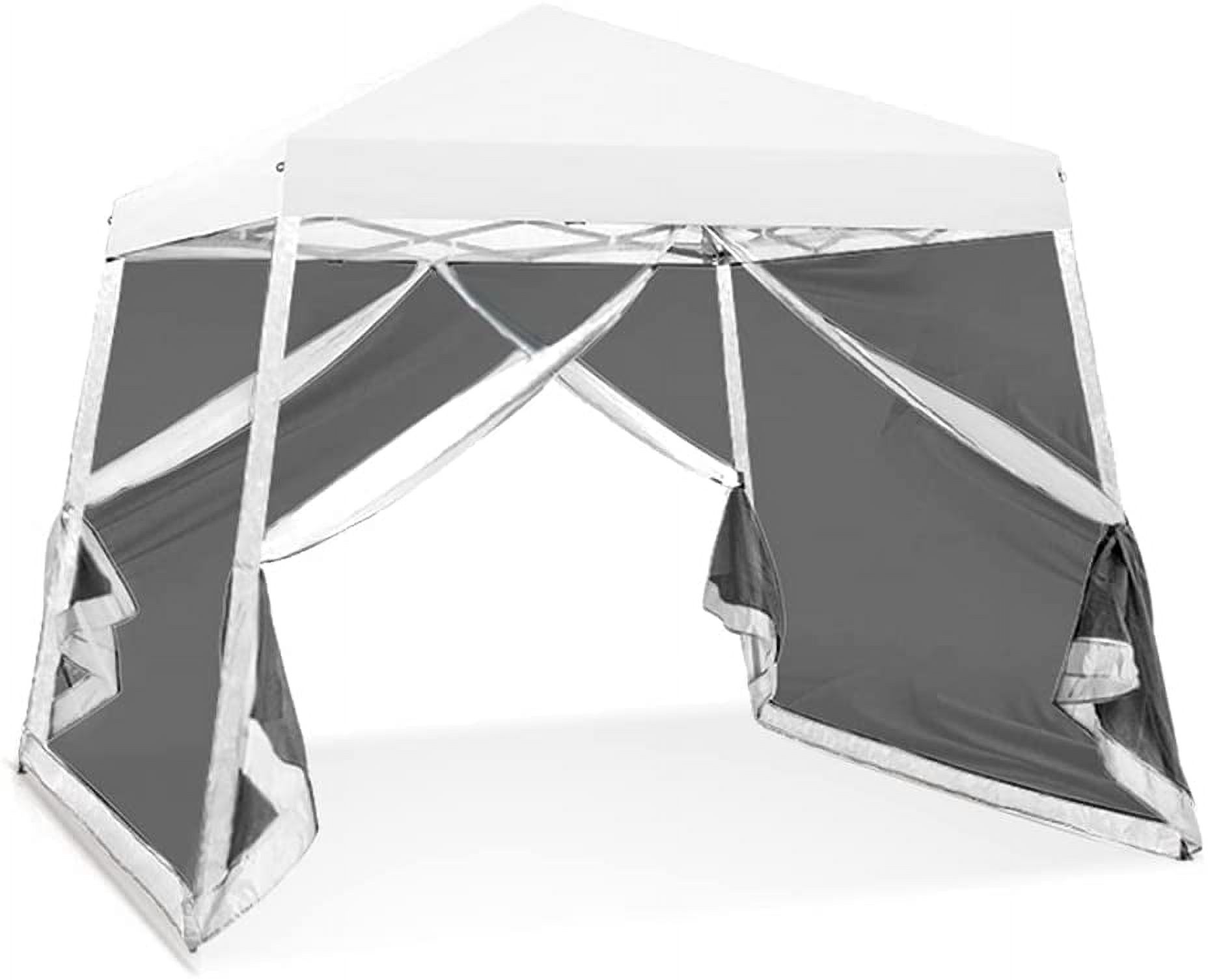 ZXNYH 10x10 Slant Leg Pop Up Canopy Tent w/Mosquito Netting (64 Square ...