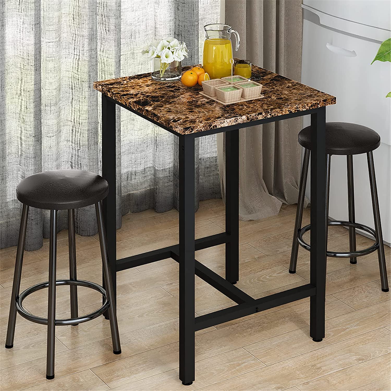 ZXNYH Dining Table Set, 39.4” Rectangle Pub Dining Set Kitchen Table ...