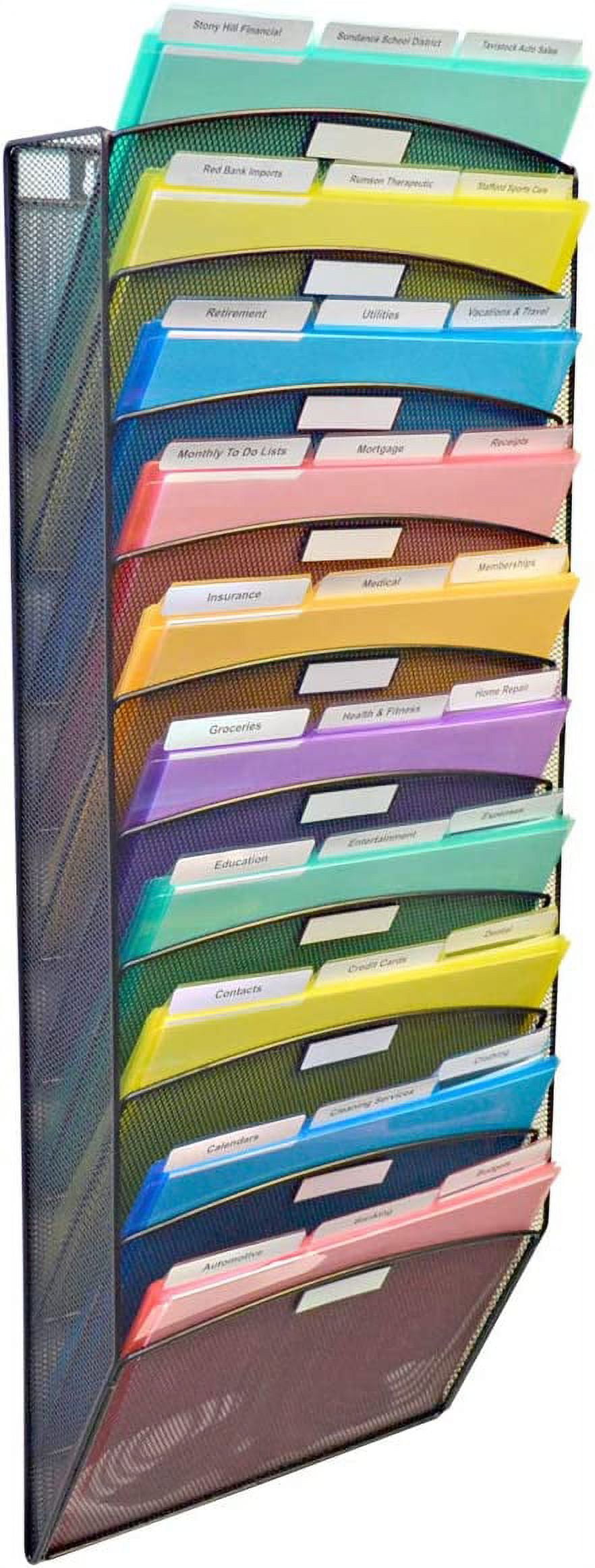 ZXNYH Mesh Wall File Organizer, 10 Tier Vertical Mount Hanging File ...