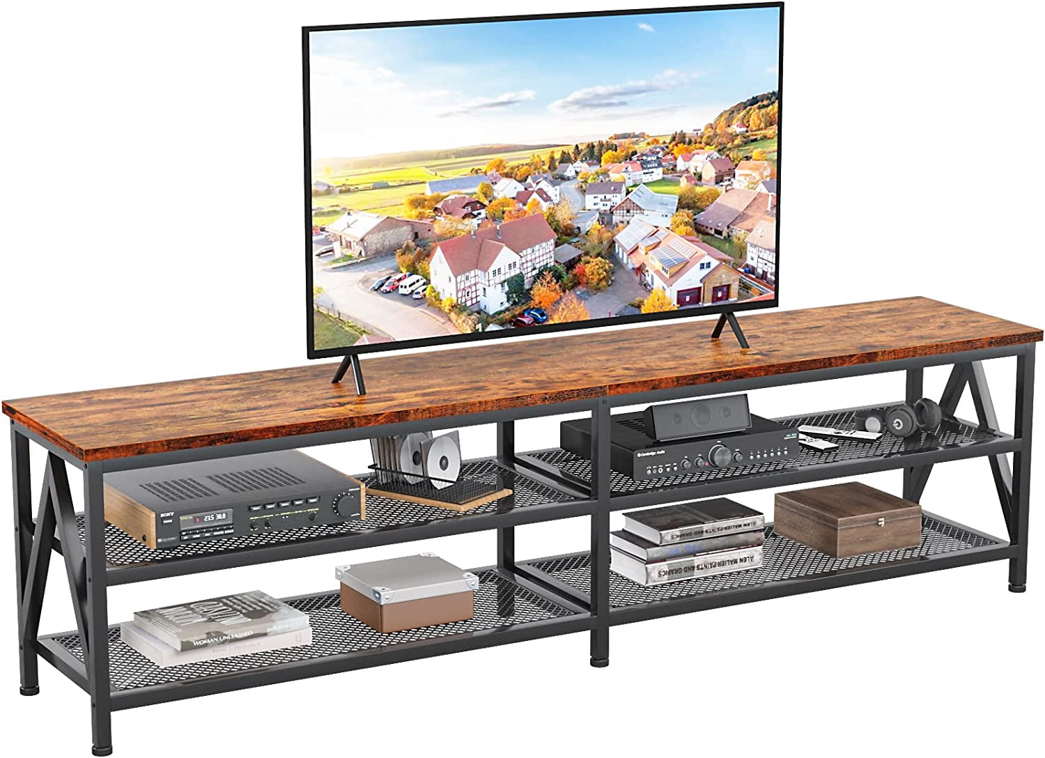 ZXNYH TV Stand for 65 70 inch TV, Long 63" TV Media Console Table, TV ...
