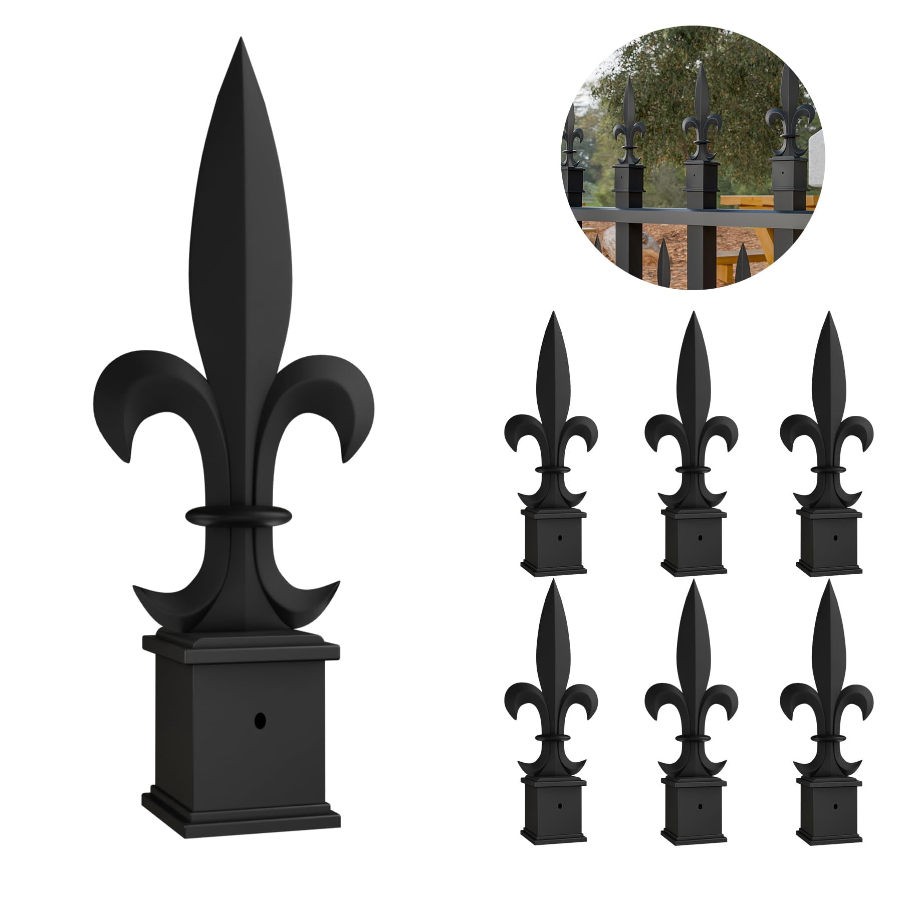 ZXNhome 15Pcs Metal Fence Finials Fits 1" - Aluminium Alloy Trident ...