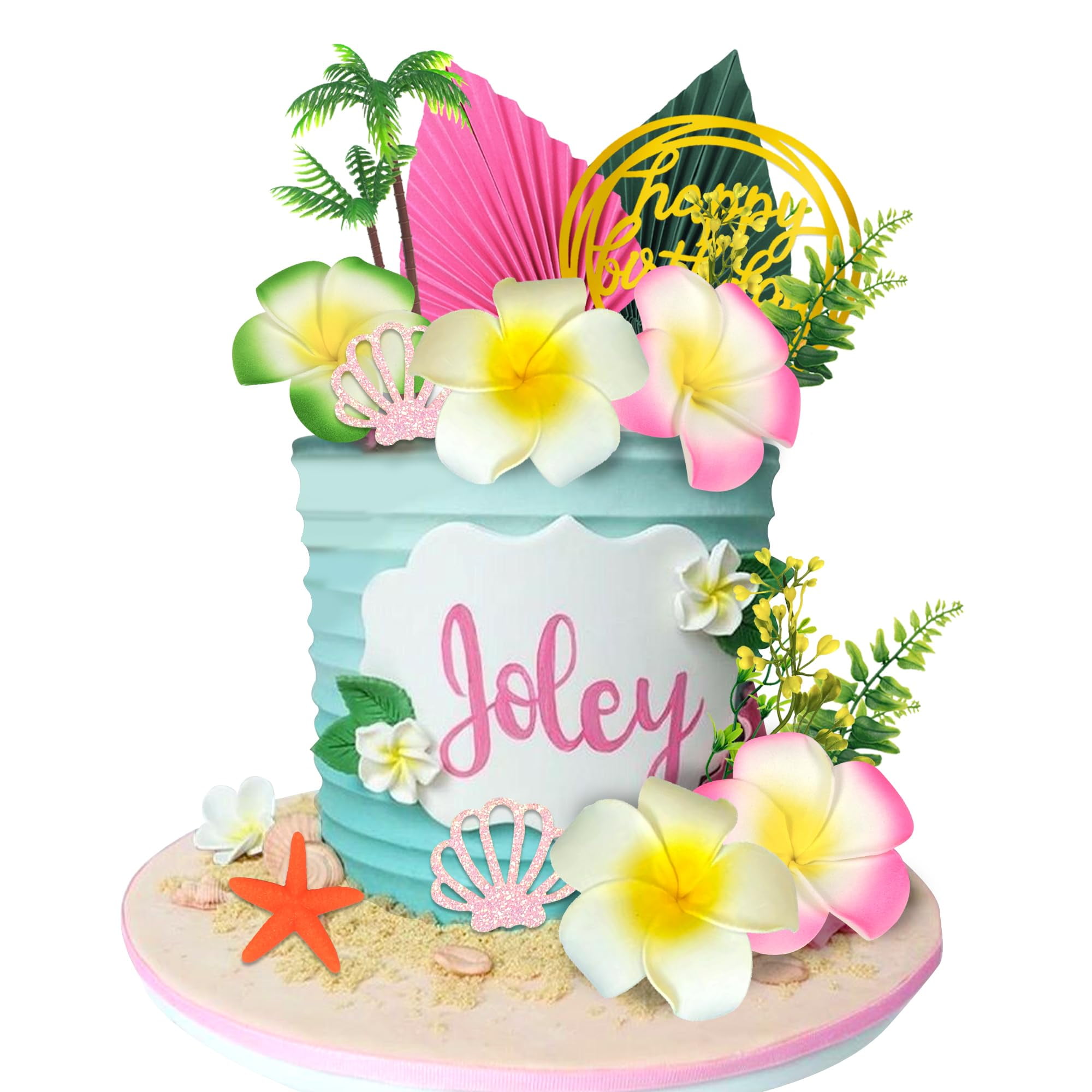 ZXSWEET Summer Flower FEV6 Cake Toppers Starfish Cake Decorations ...