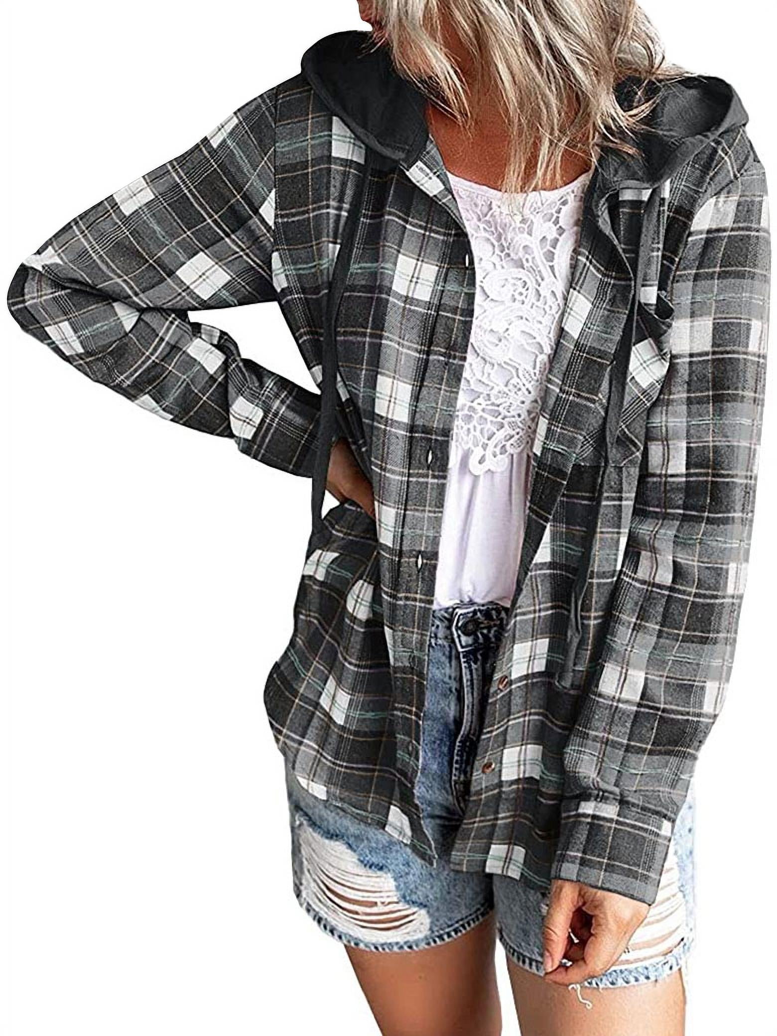 ZXSXSY Women Christmas Plaid Patchwork Single-Breasted Drawstring ...