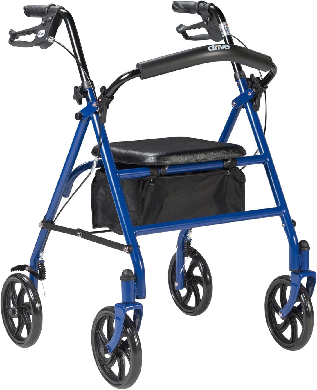 ZXXP 10257BL-1 4 Wheel Rollator Walker With Seat, Steel Rolling Walker ...