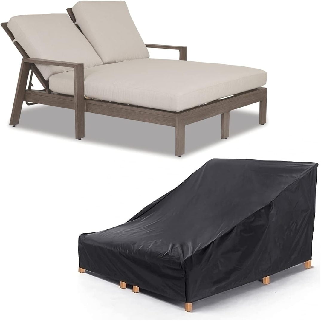 ZXXP 420D Double Chaise Lounge Cover Weatherproof Outdoor Chaise Lounge ...