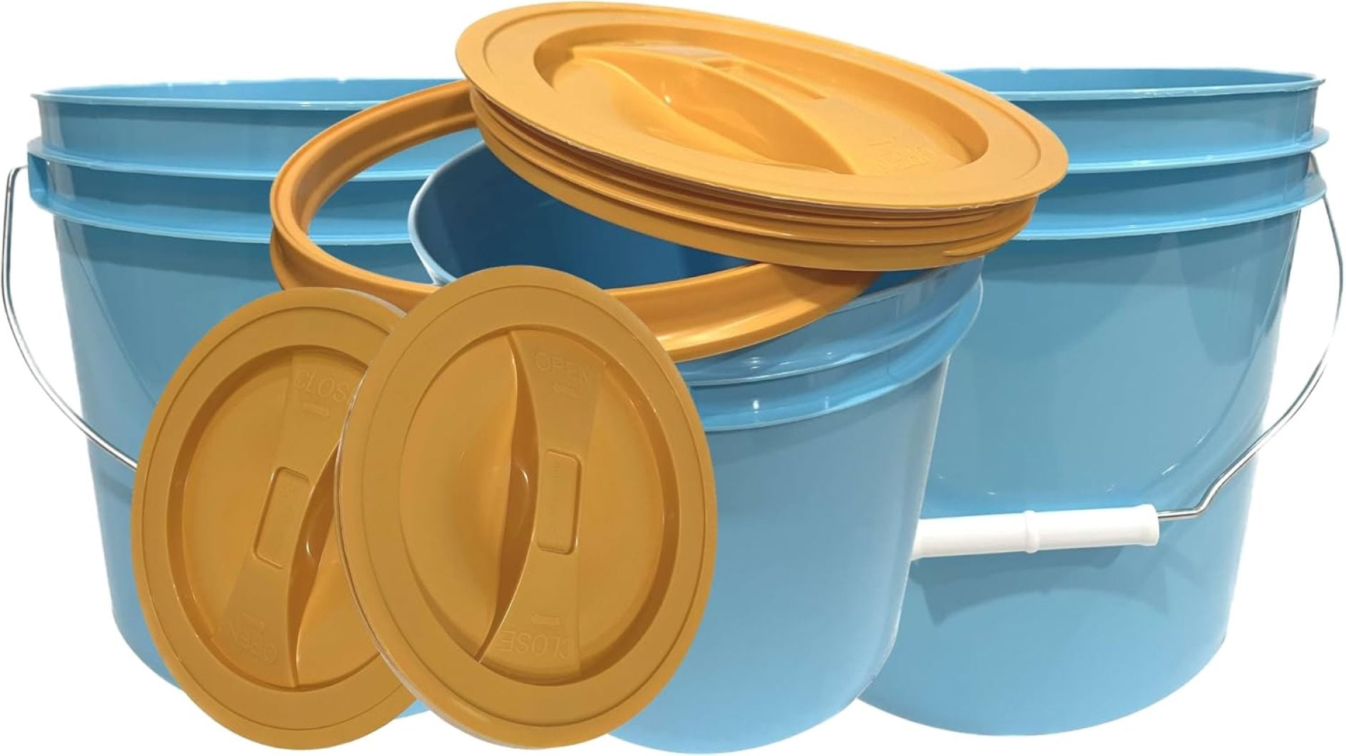 ZXXP Food Grade 2 Gallon Plastic Bucket with Screw on Lid - Made in USA ...