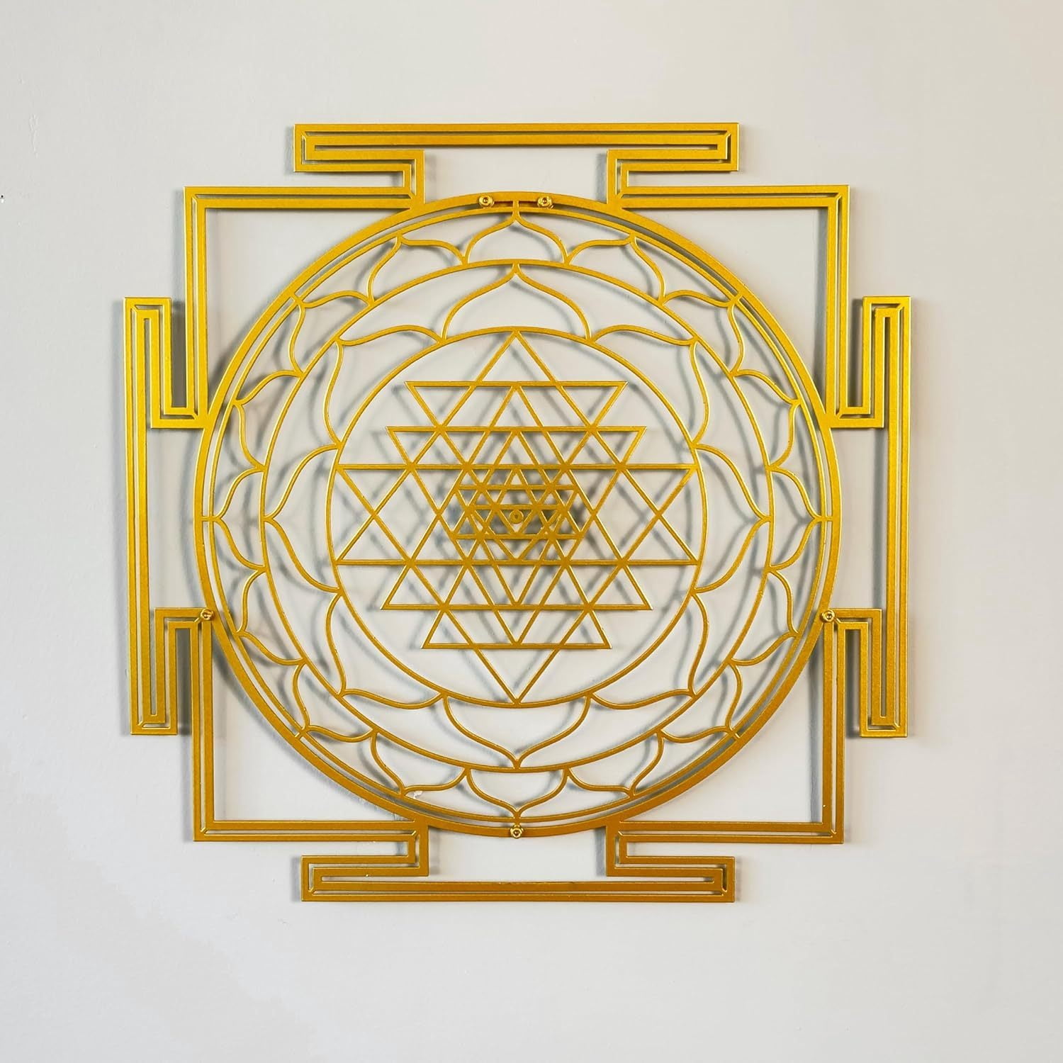 ZXXP Sri Yantra Sacred Geometry Metal Wall Decor, Unique Modern ...