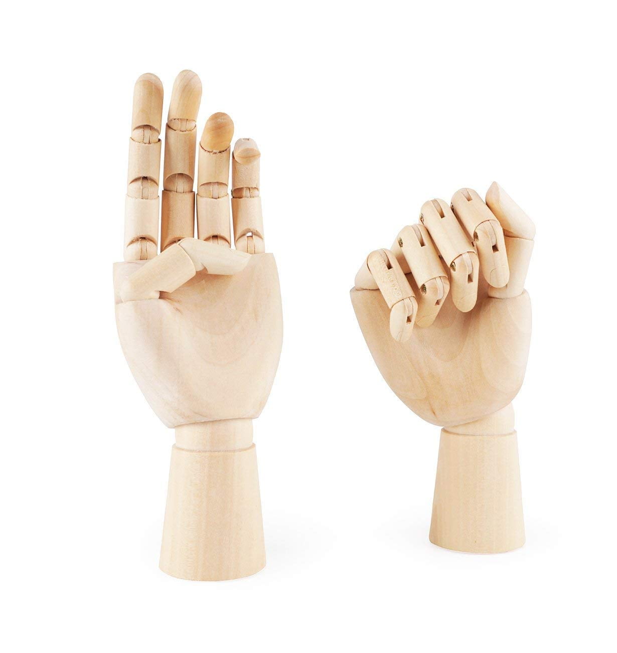 ZXZCTTC 2 Pack 12Inches Flexible Wood Hand Model Wooden Mannequin Right ...