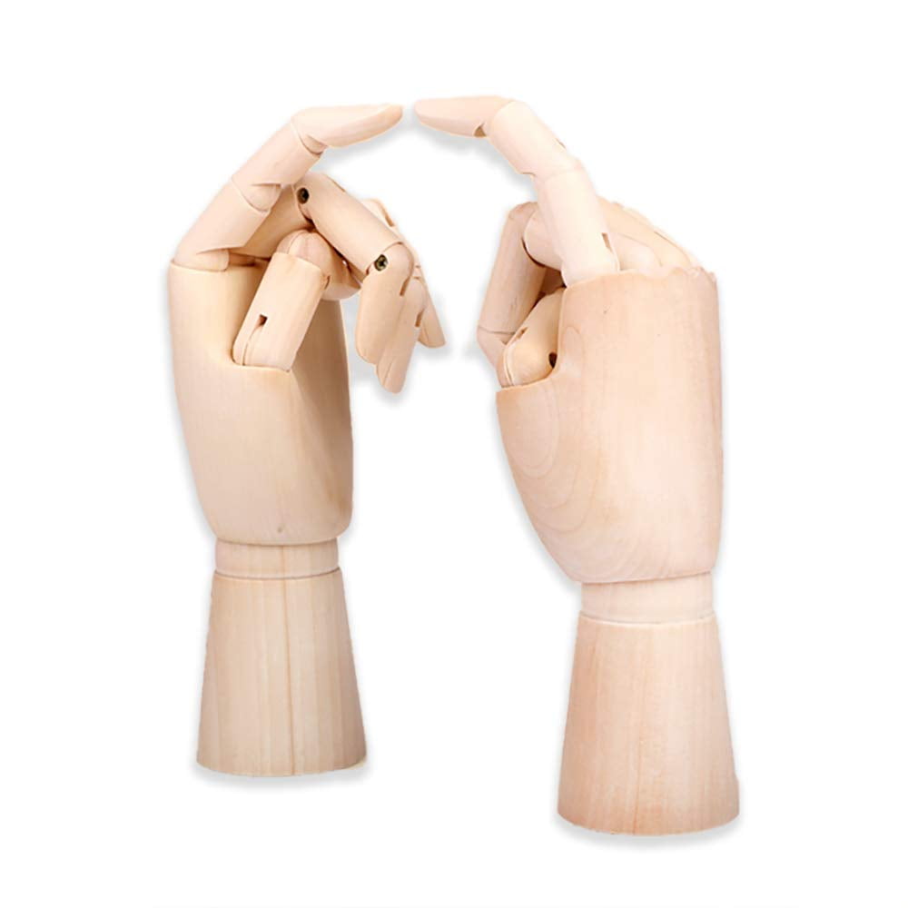 ZXZCTTC 2 Pack 7INCH Wood Hand Model Wooden Drawing Manikin Articulated ...