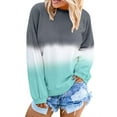 Zxzy Womens Casual Long Sleeve Round Neck Colorblock Sweatshirt