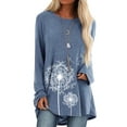ZXZY Women Dandelion Graphic Crew Neck Long Sleeves Pullover Top ...