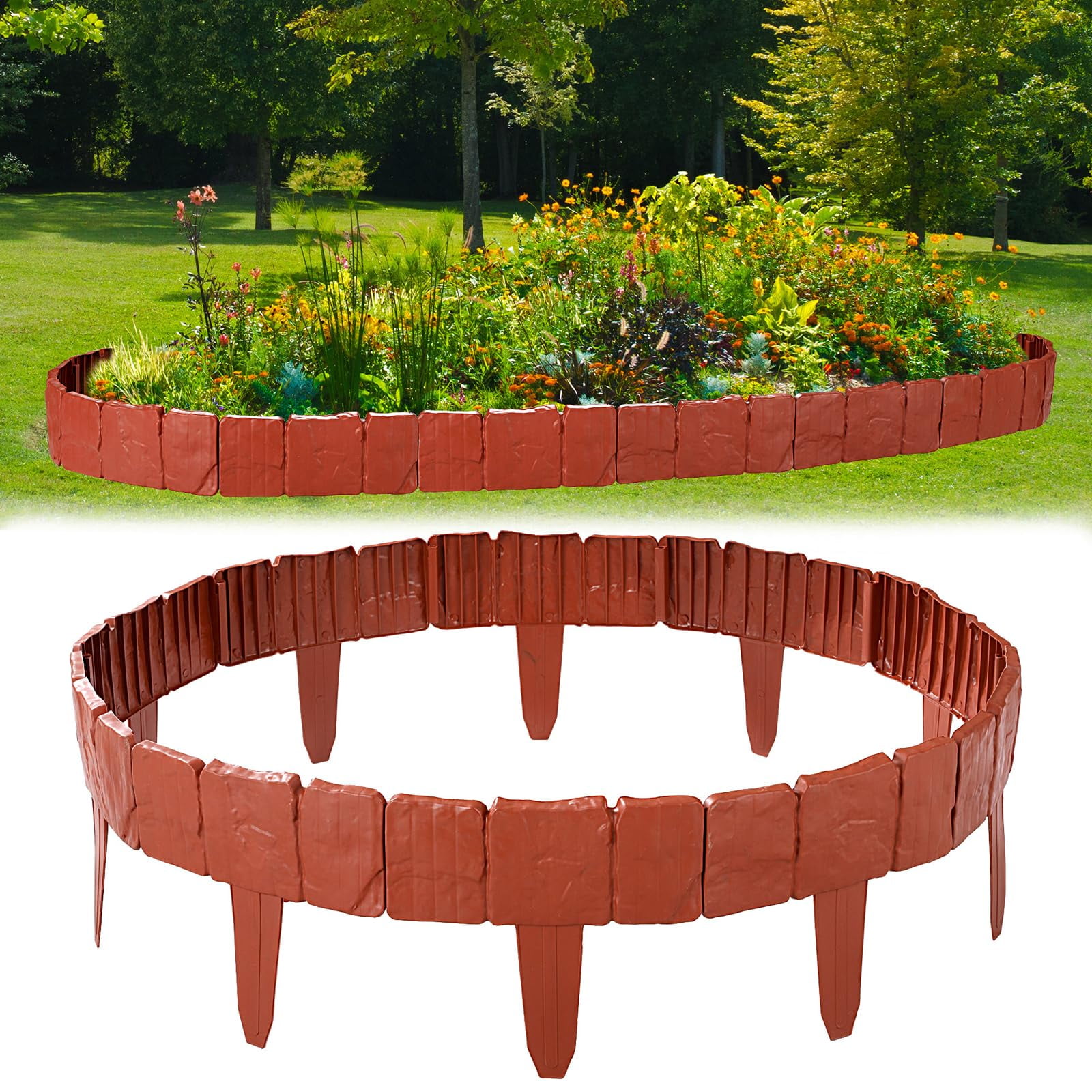 ZXZYHFTY Garden Edging Border,Landscape Edging Border,No Dig Gray Stone ...