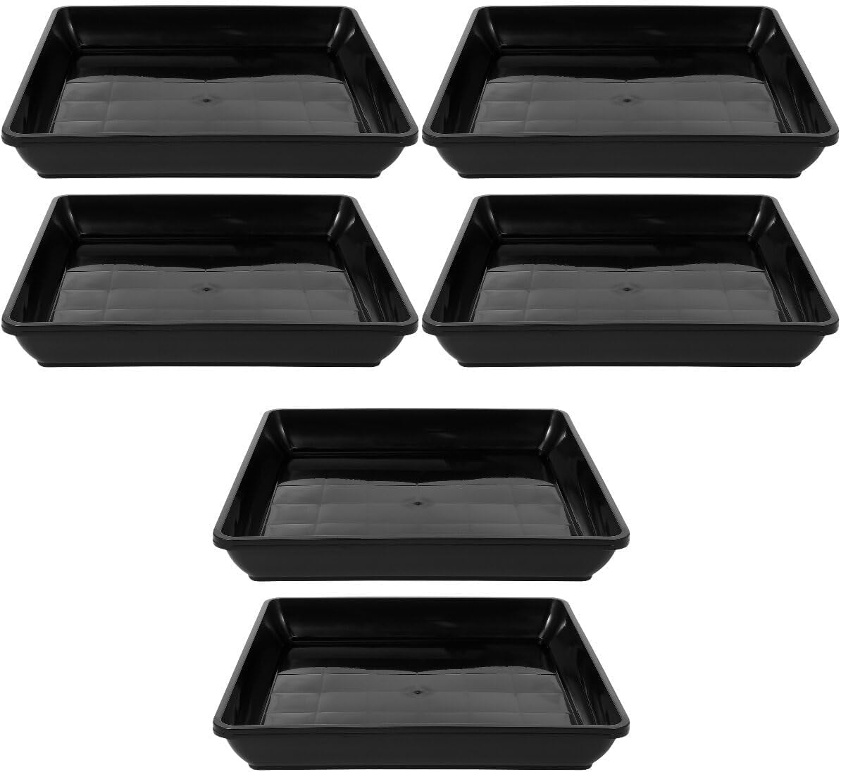 ZY6pcs Square Plastic Plant Saucers Tray, 14 inch Black Flower Pot Drip ...