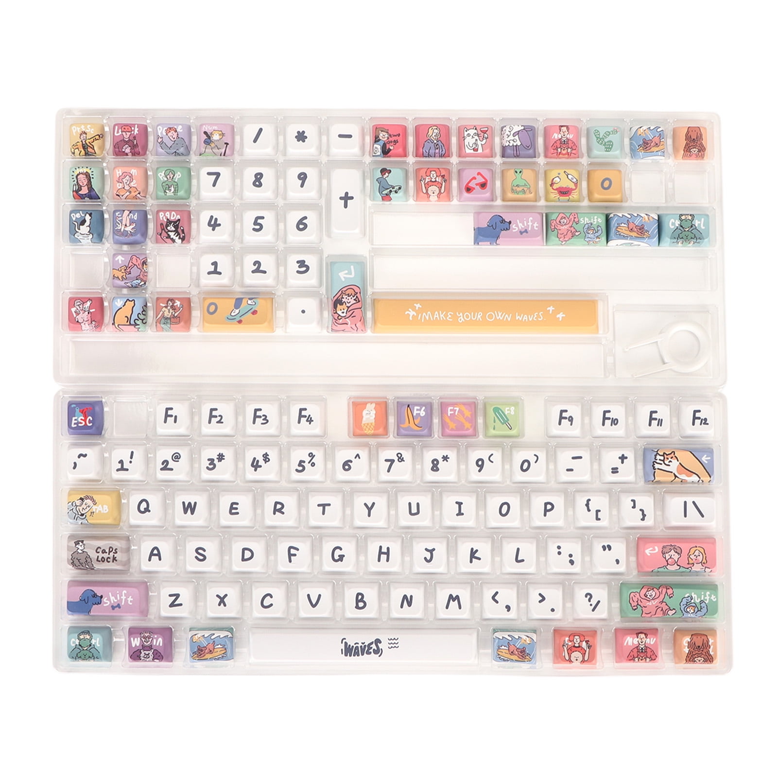 ZYA Mechanical Keyboard Keycaps 123 Key for XDA Like Height Ergonomic ...