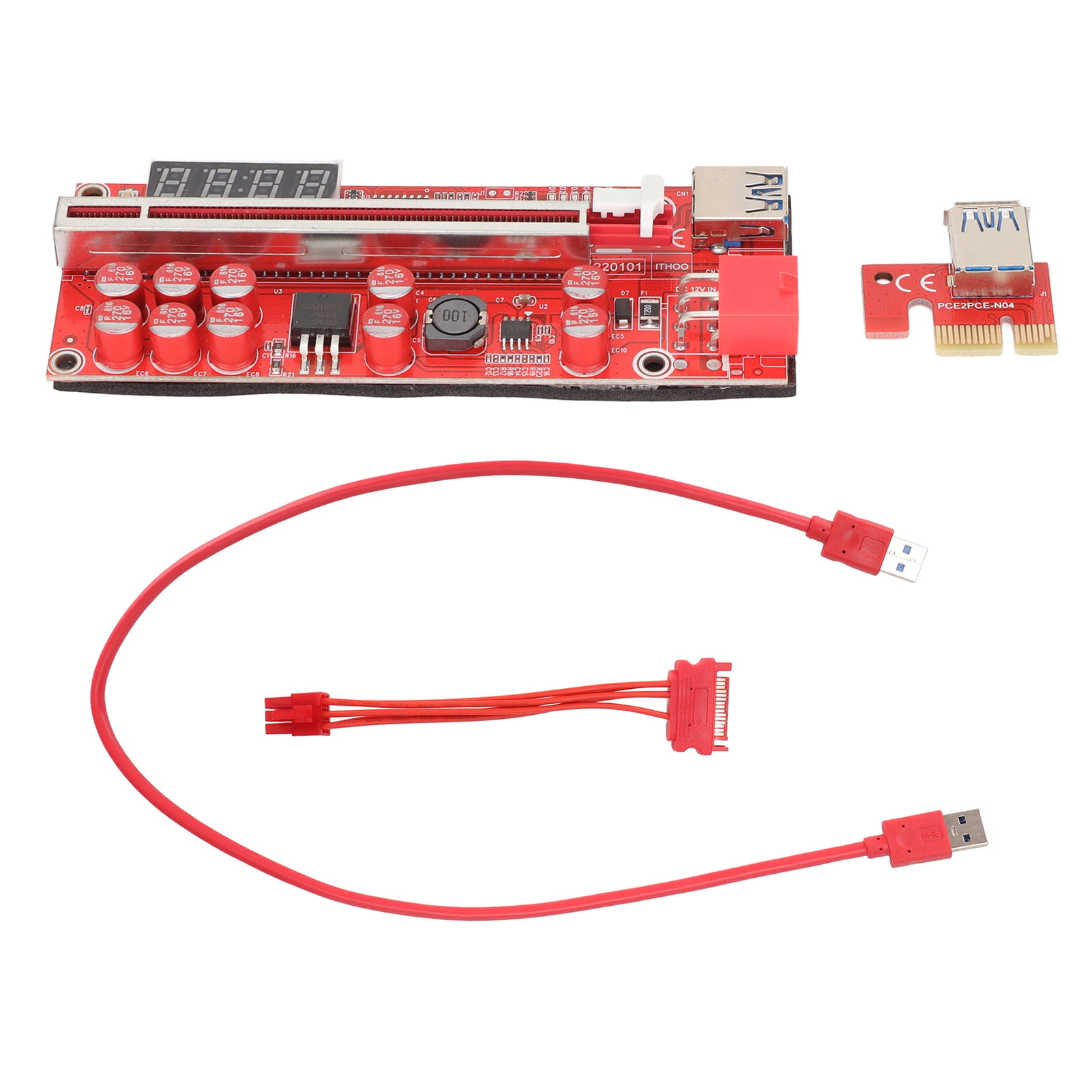 ZYA PCIE Riser 1x to 16x 10 Capacitors PCIE Riser 1x to 16x Adapter ...