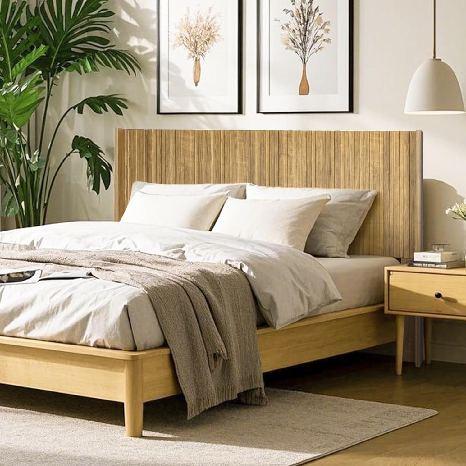 ZYBT Queen Size Wall-Mounted Headboard,Modern MDF Wood Panel with ...