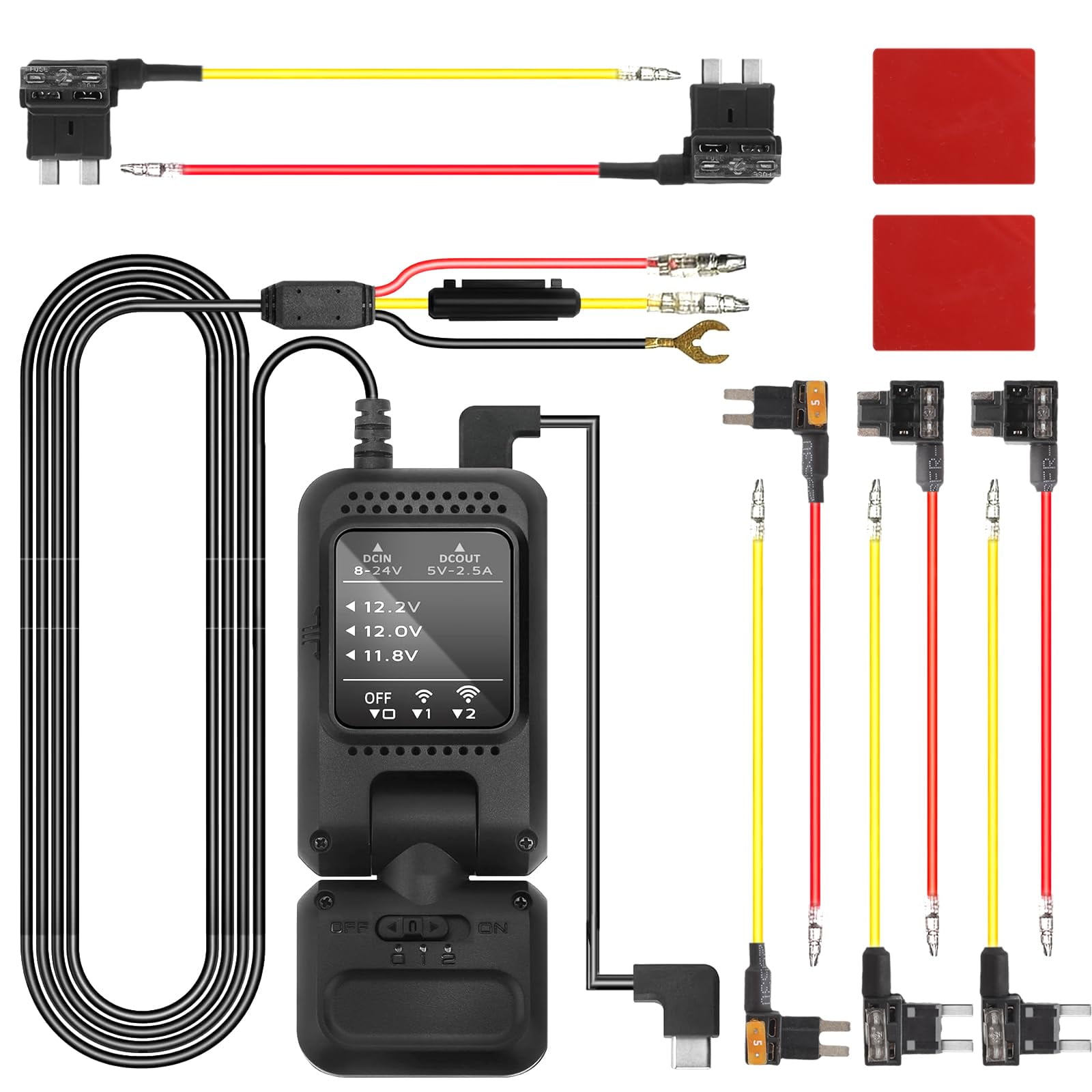 ZYEIPO Dash Cam Hardwire Kit USB C Port,with 360° Radar Sensor for 24H ...