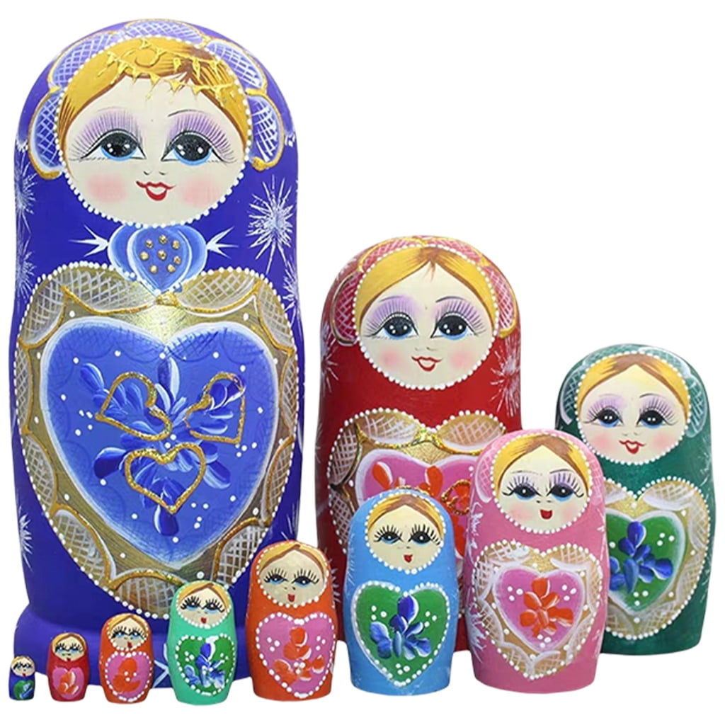 ZYHARUKO 10Pcs Russian Nesting Dolls Set Hand Painted Matryoshka ...