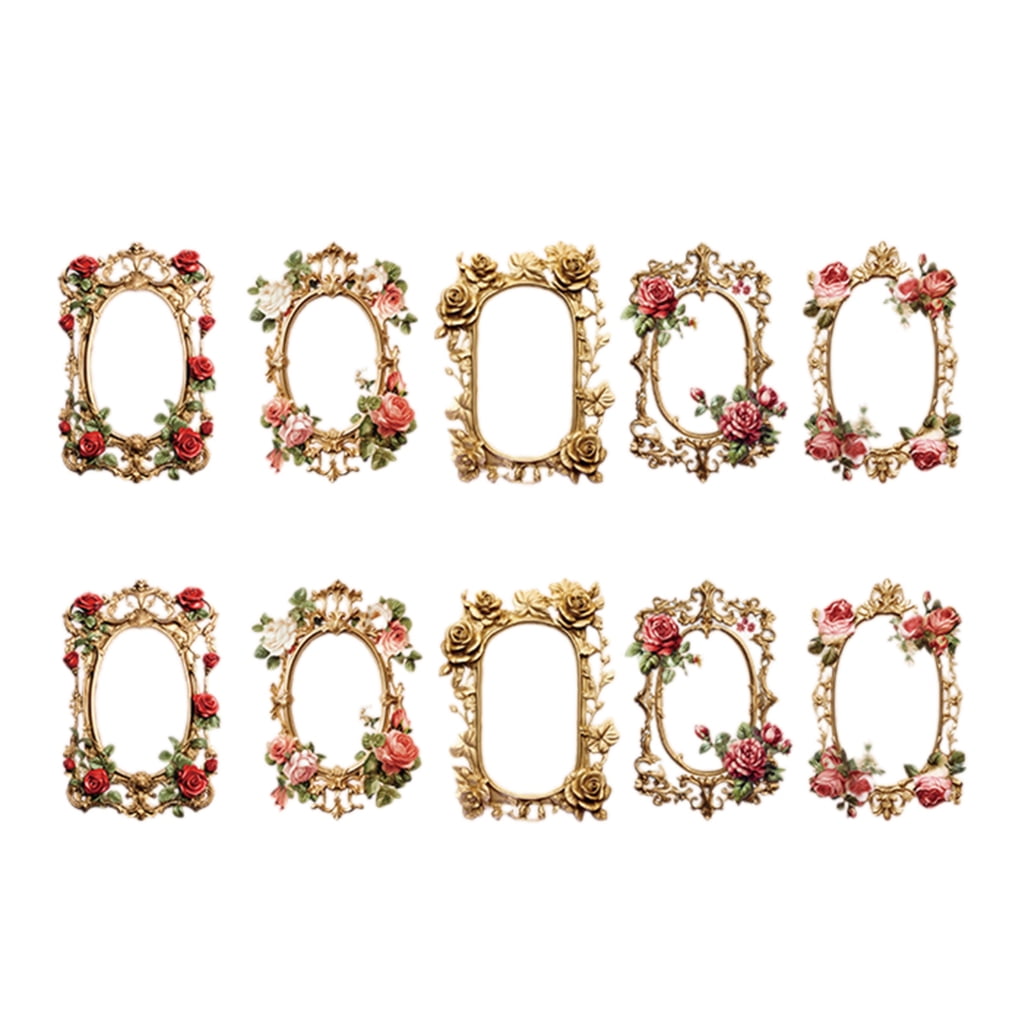 ZYHARUKO 10Sheets Vintage Embossed Cutout Frame Collage Cards ...