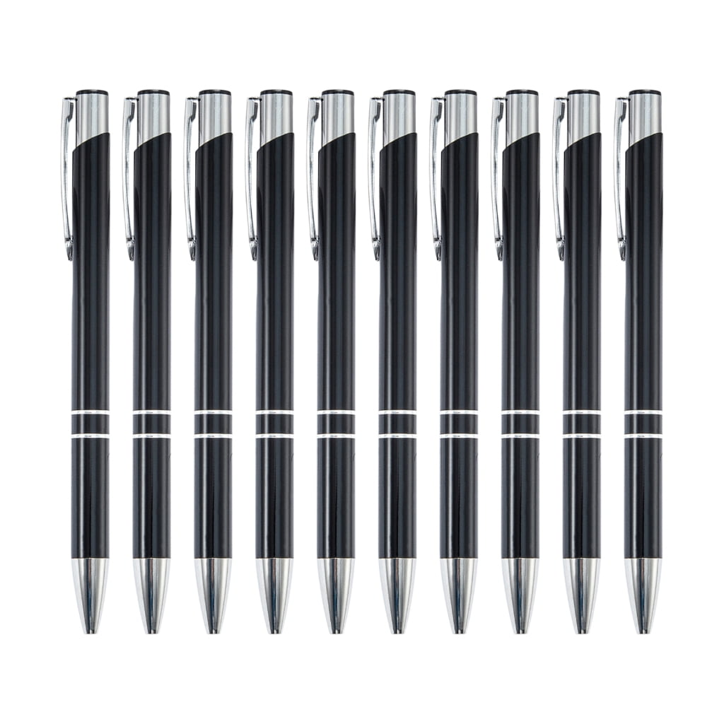 ZYHARUKO 10x Ballpoint Pen 1.0mm Retractable Ballpoint Pen Metal Office ...